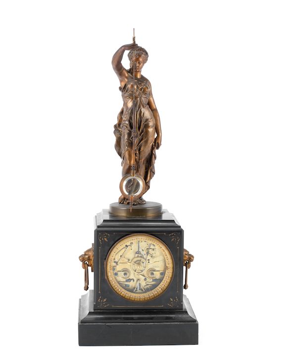 Bonhams : A late 19th century French figural mystery clock Guilmet ...