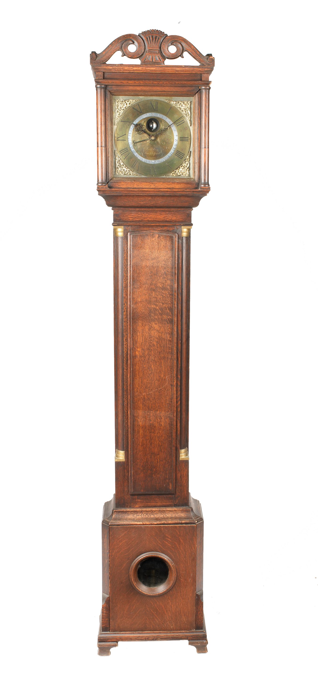 Bonhams : A rare earth clock movement with spherical moon, in a custom ...