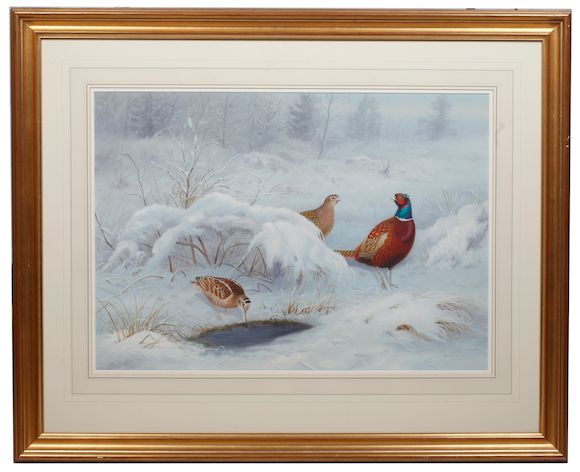 Bonhams : Richard Robjent (British, born 1937) Two pheasants and a ...