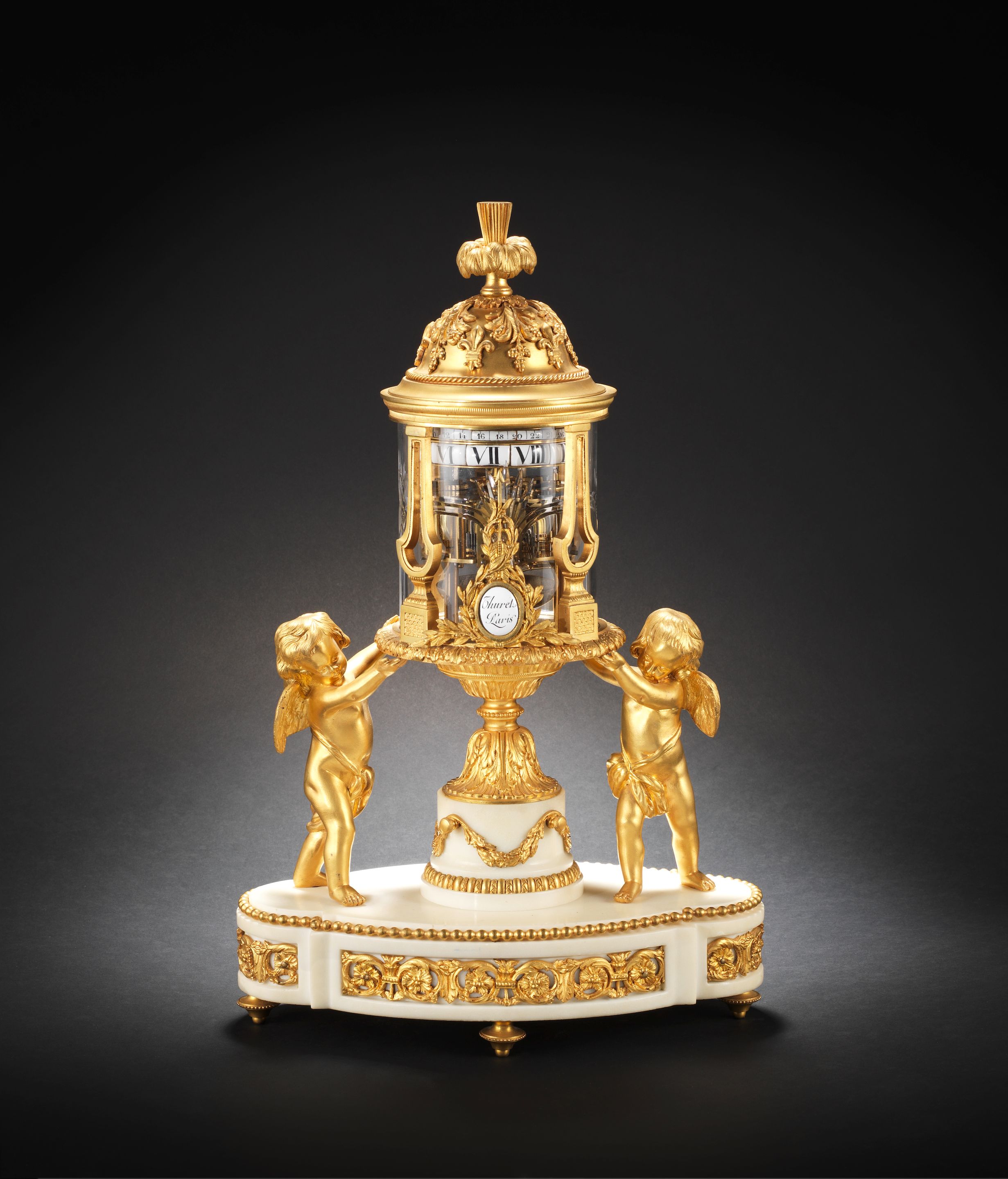 Bonhams : A late 19th century French ormolu annular dial mantel clock ...