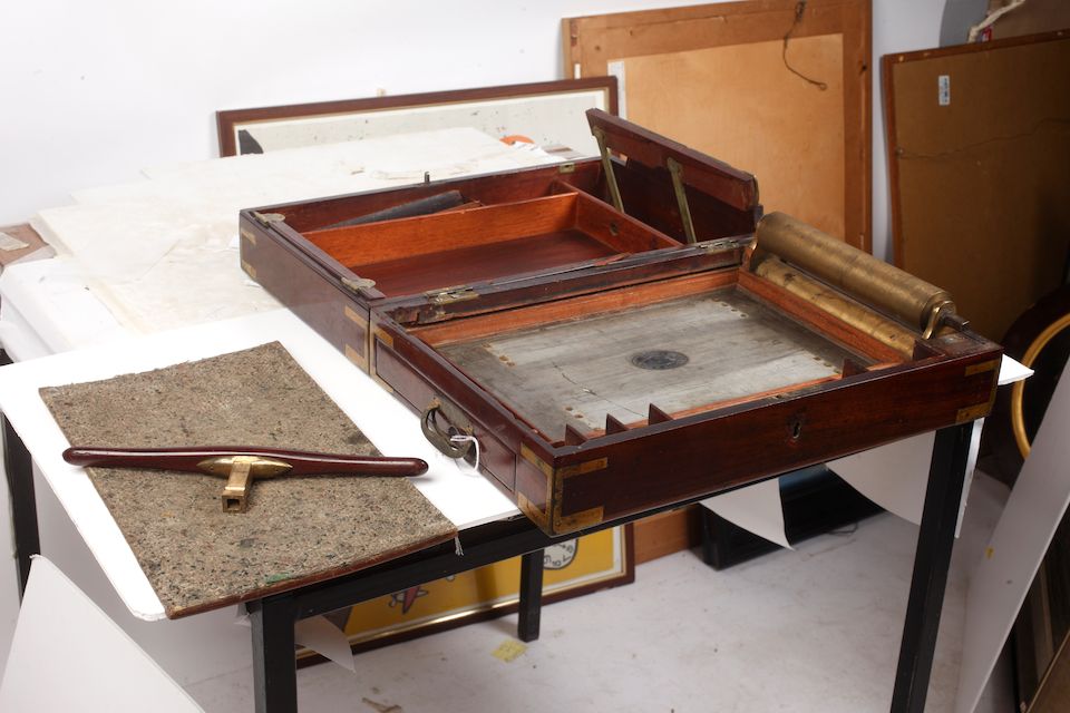 Bonhams : A James Watt patent mahogany and brass bound copying machine ...