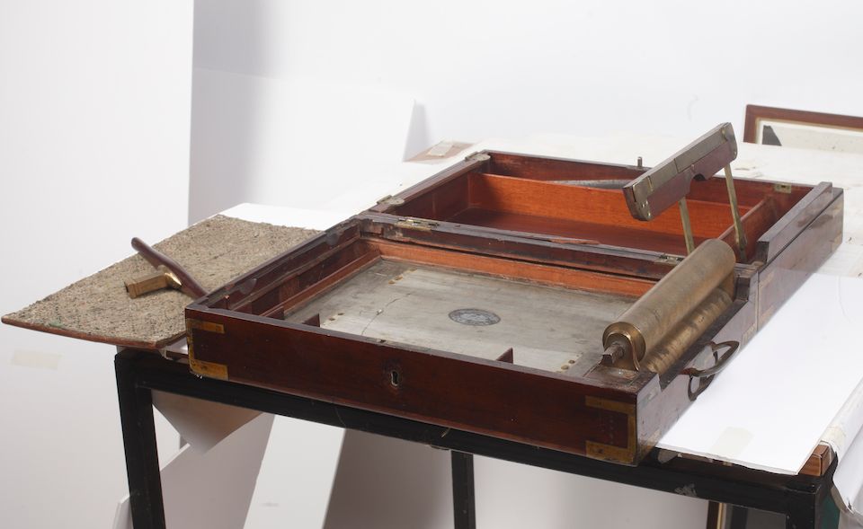 Bonhams : A James Watt patent mahogany and brass bound copying machine ...