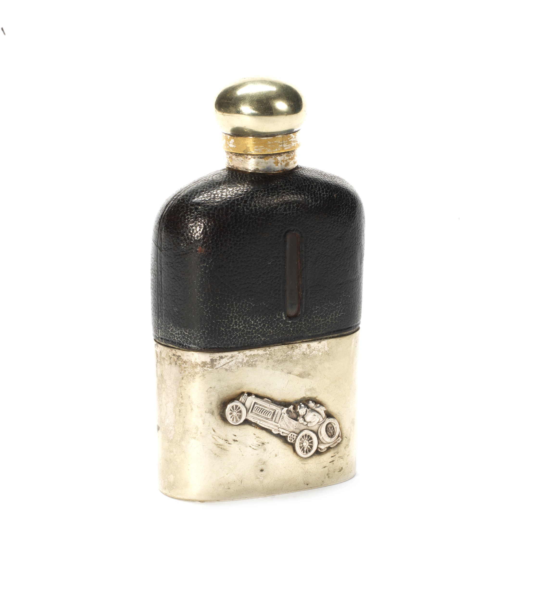Bonhams Cars : A motoring-themed spirit flask,