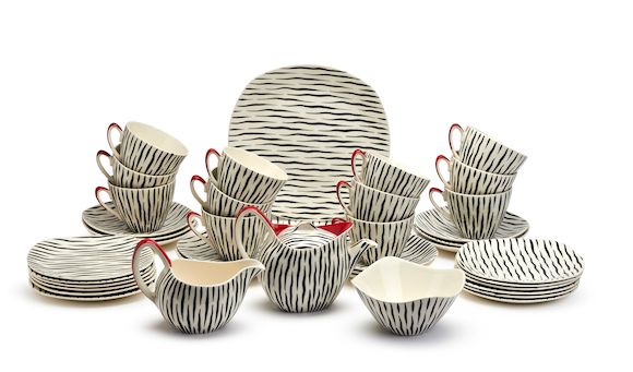 Bonhams : A Midwinter 'Zambesi' design tea and dessert service Circa 1950