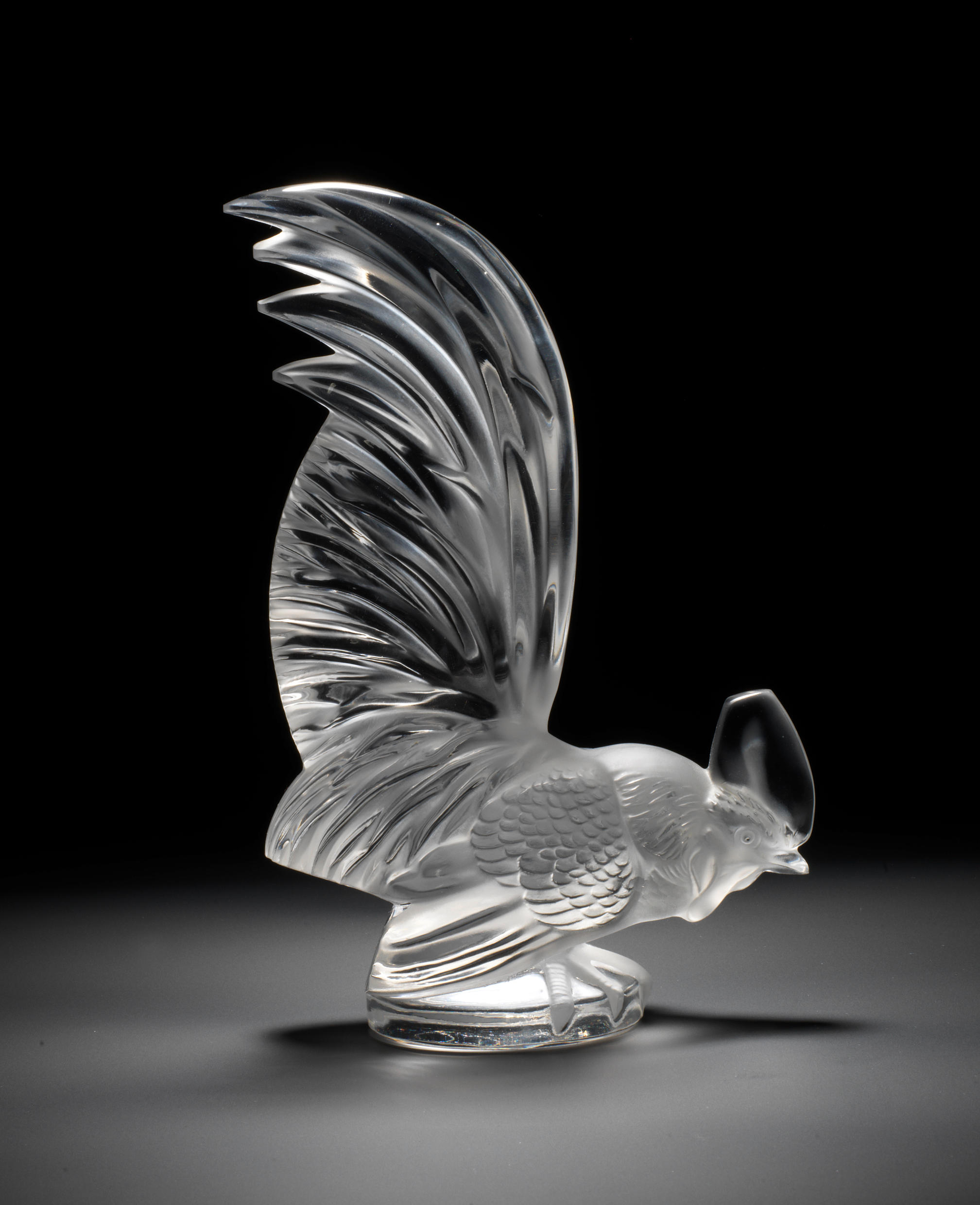 Bonhams Cars A Post War Coq Nain Glass Mascot By Lalique French