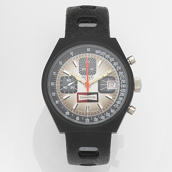 Bonhams Cars : Heuer. A PVD coated manual wind calendar chronograph ...
