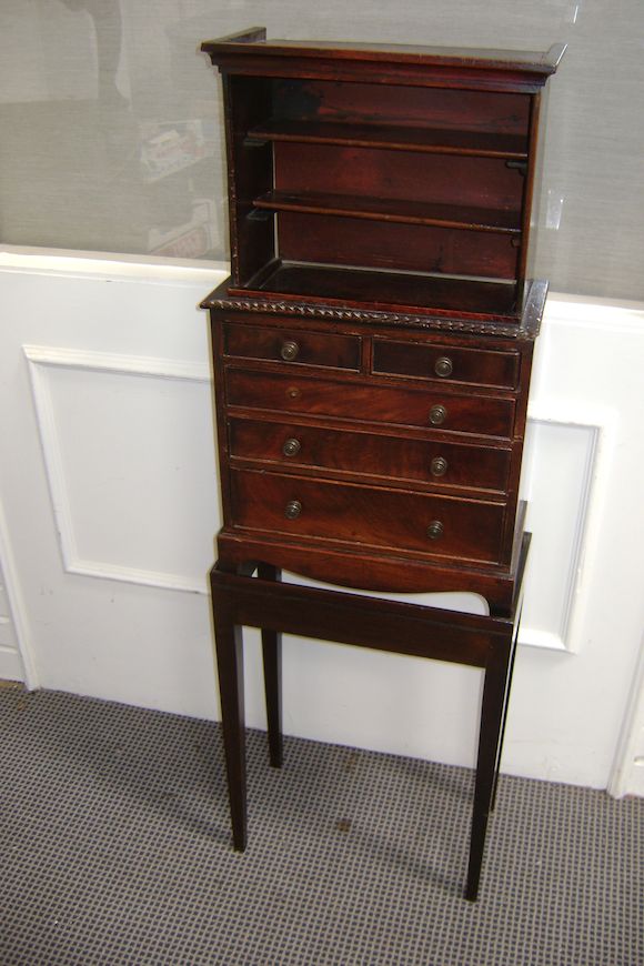 Bonhams : A mid 19th Century miniature chest of drawers,now with added ...