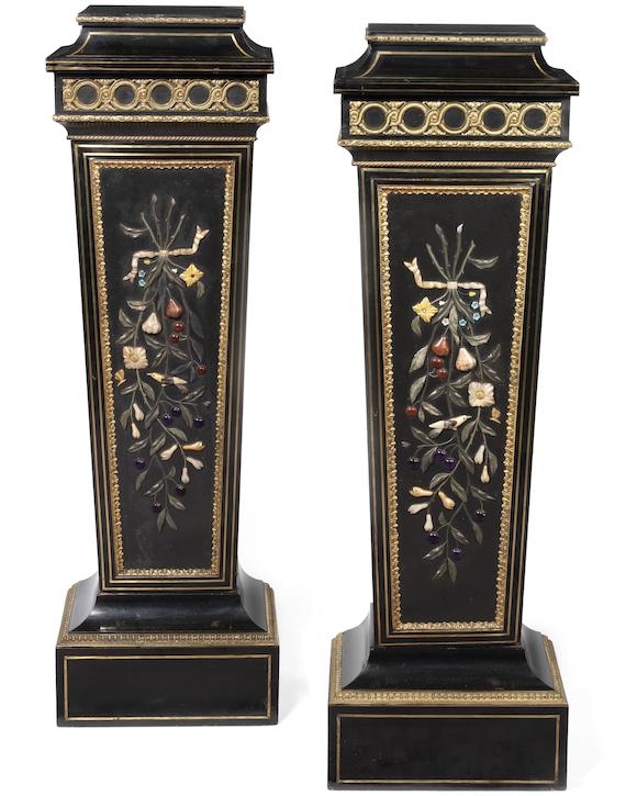 Bonhams A Pair Of Mid 19th Century Brass Mounted Brass Inlaid