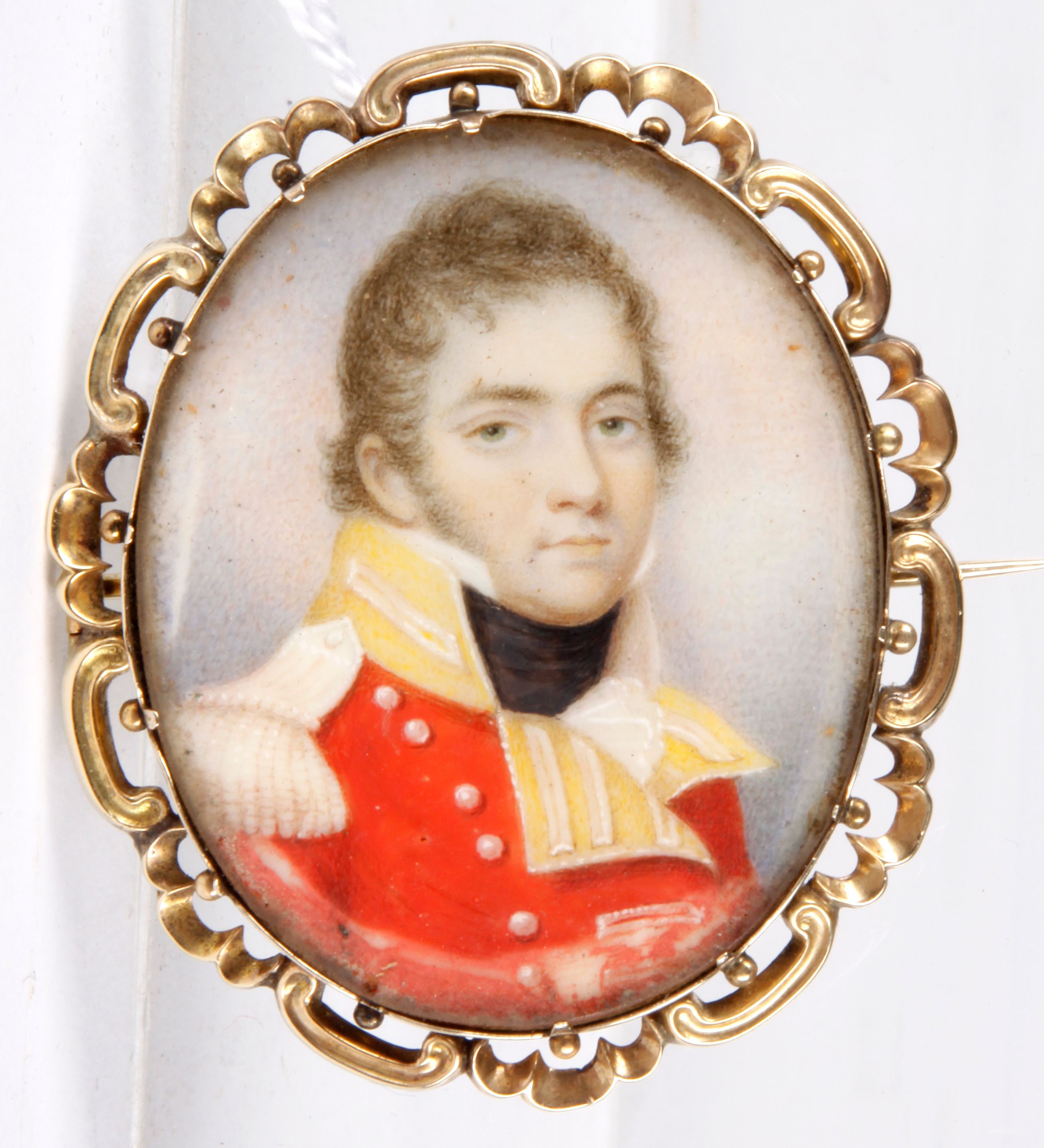 Bonhams : English School, circa 1800 An Officer, wearing scarlet ...