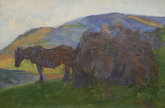 Bonhams : Frank Bramley, R.A. (British, 1857-1915) Carting bracken ...
