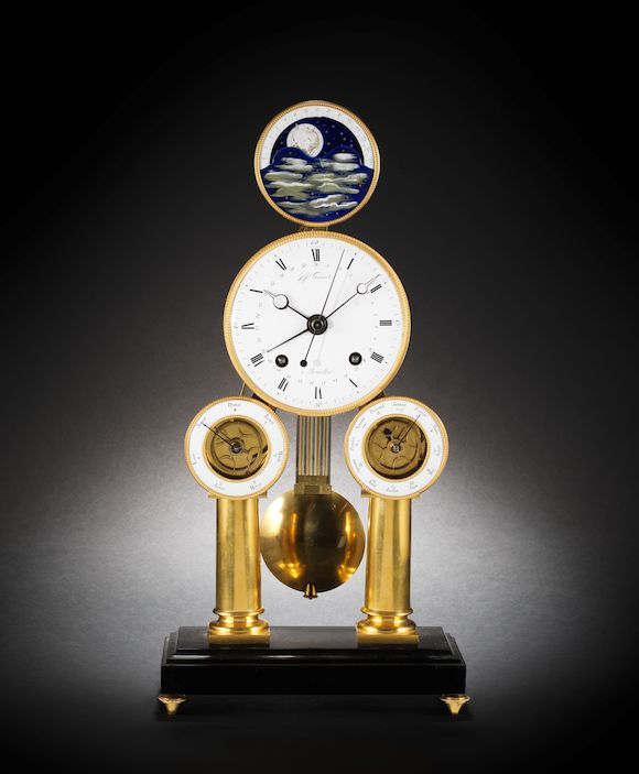Bonhams : An early 19th century Belgian skeleton clock with exhibition ...