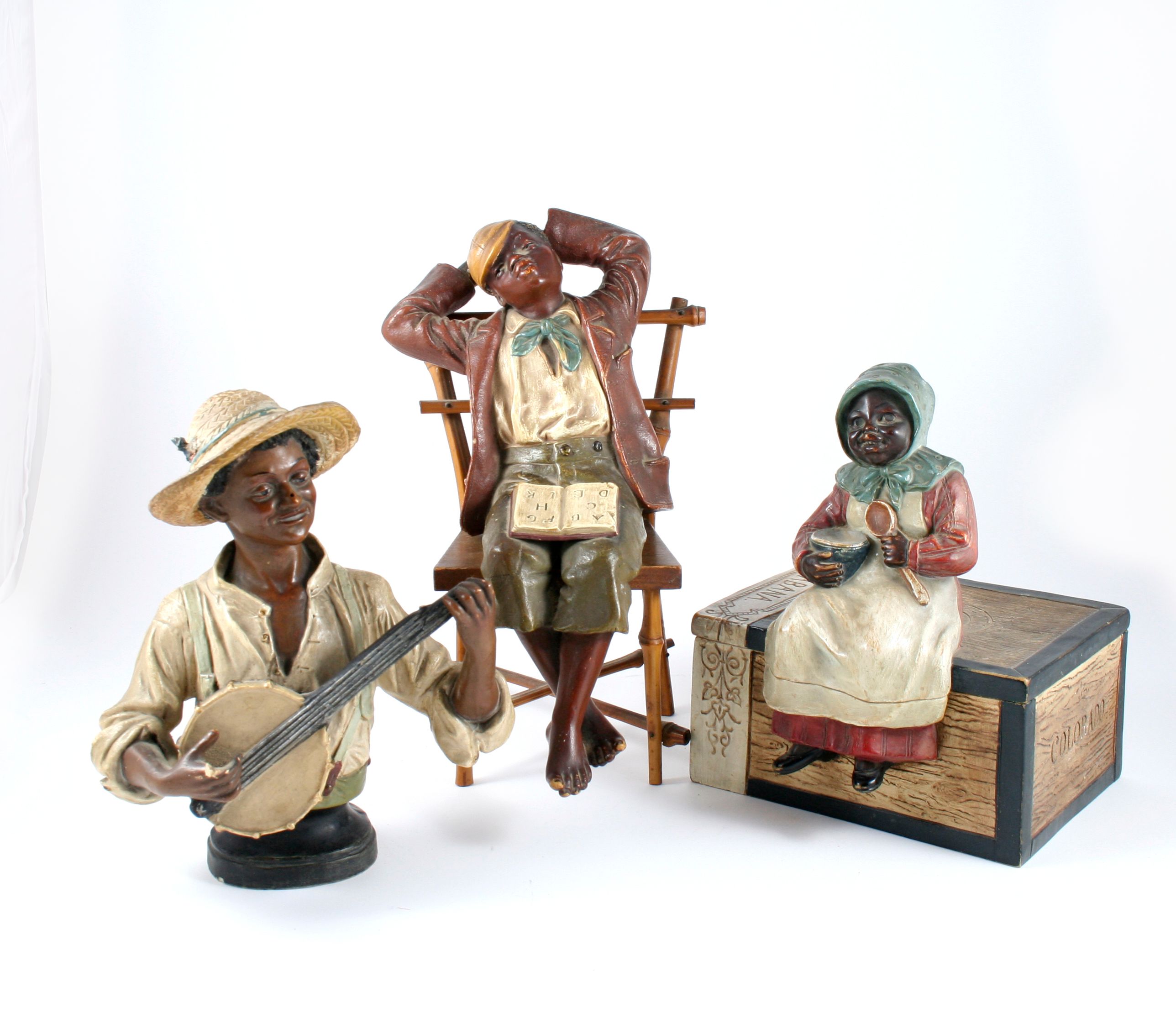 Bonhams : A collection of three Austrian Goldscheider style figures ...