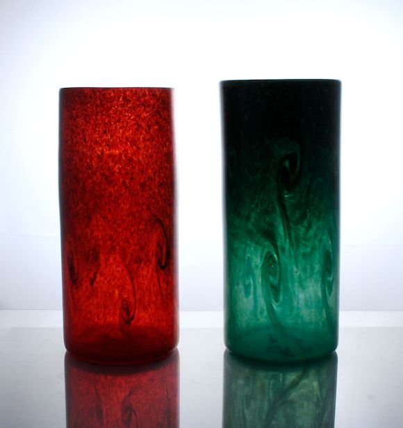 Bonhams : Two Strathearn glass vases