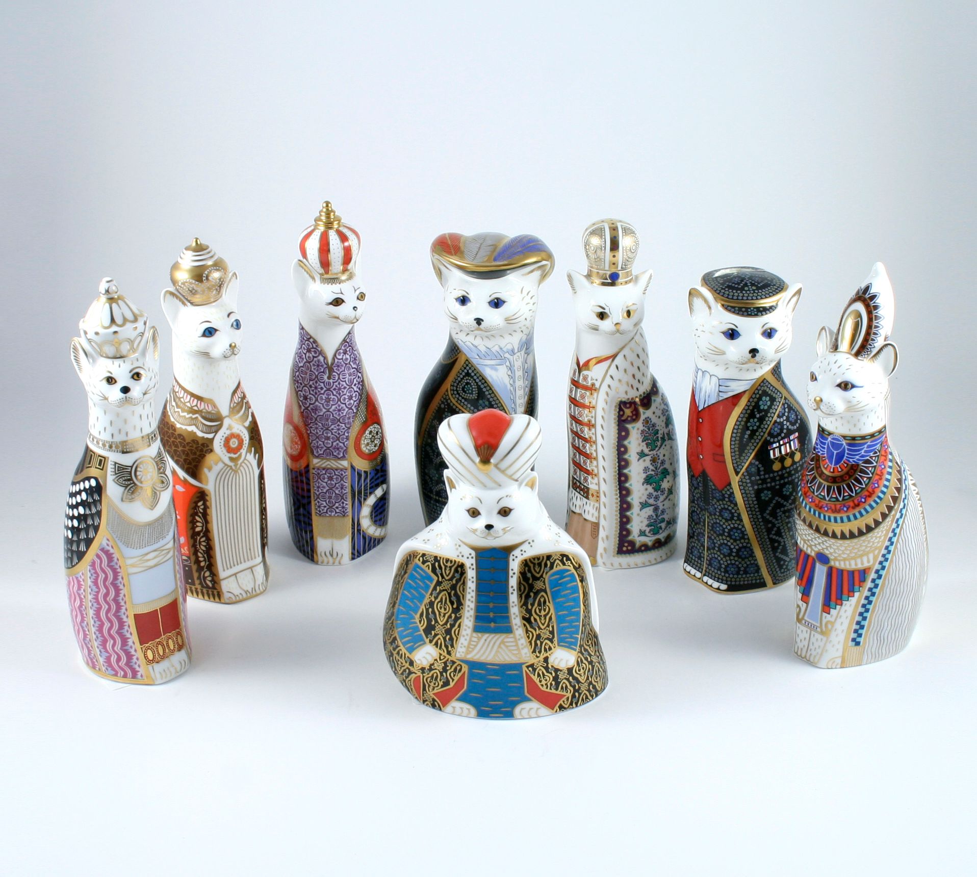 Bonhams : A collection of Royal Crown Derby 'Royal Cats' figures