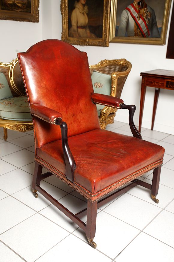 Bonhams : A George III style mahogany frame Gainsborough chair, 19th ...