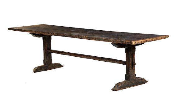 Bonhams : An oak trestle table In the late 16th/early 17th century ...