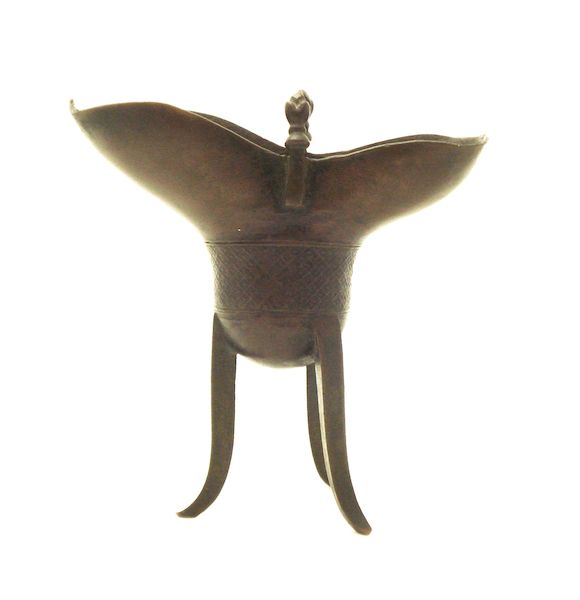 Bonhams : A bronze wine vessel, jue Probably 18th century