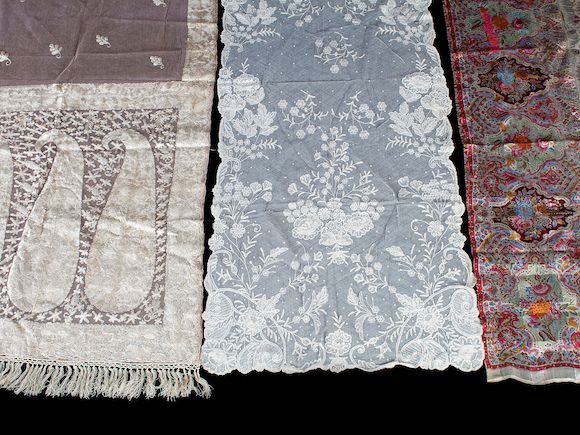 Bonhams : Three 19th century stoles/shawls