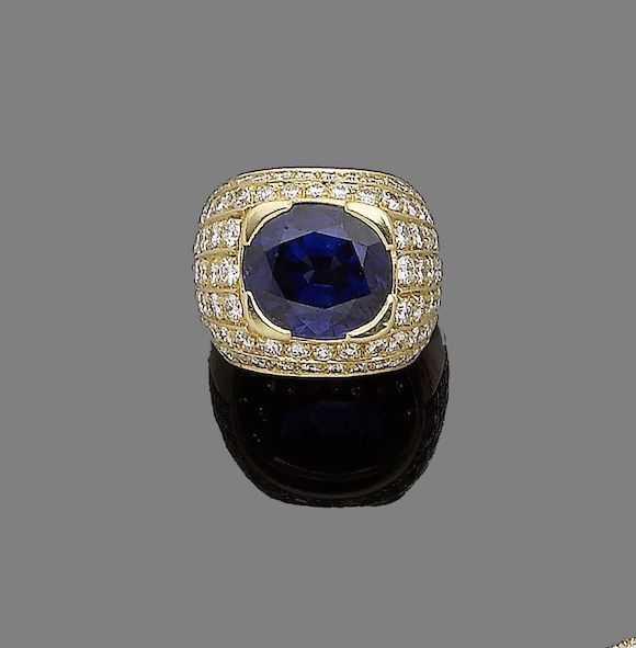 Bonhams : A sapphire and diamond dress ring, by Repossi