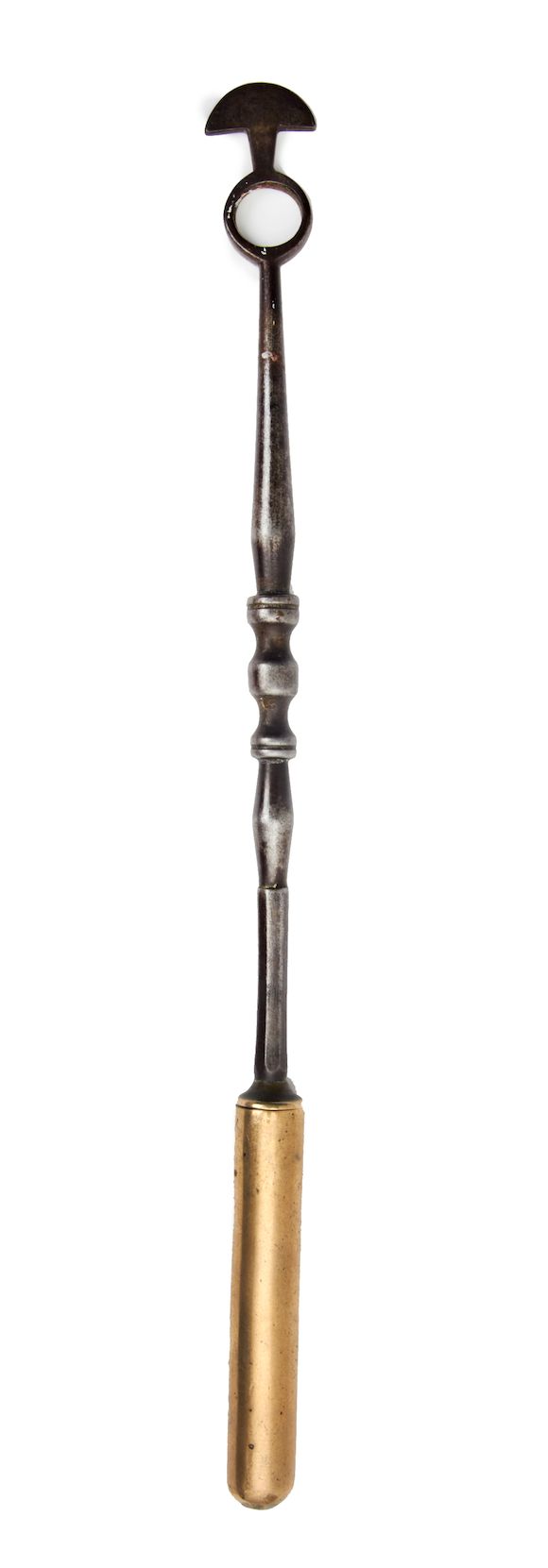 Bonhams : An early 18th century brass and iron goffering iron rod