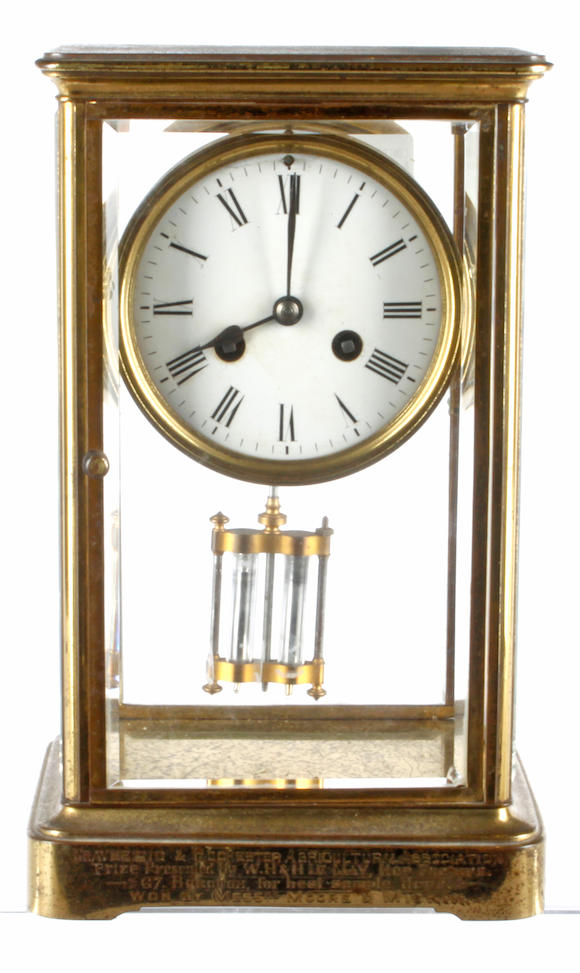 Bonhams A French Brass Cased Four Glass Mantel Clock And A Late 19th