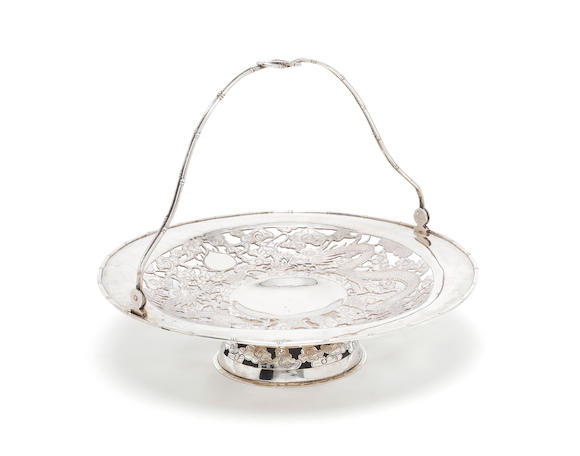 Bonhams A Late 19th Century Chinese Export Silver Swing Handled