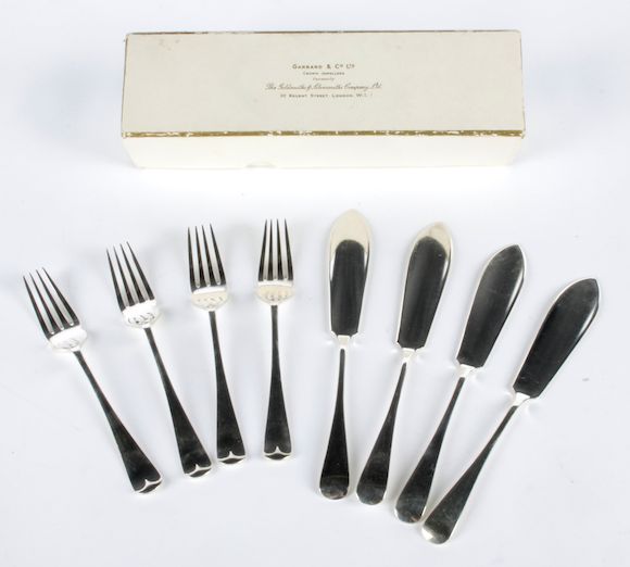 Bonhams : A set of twelve pairs of silver fish knives and forks, by ...