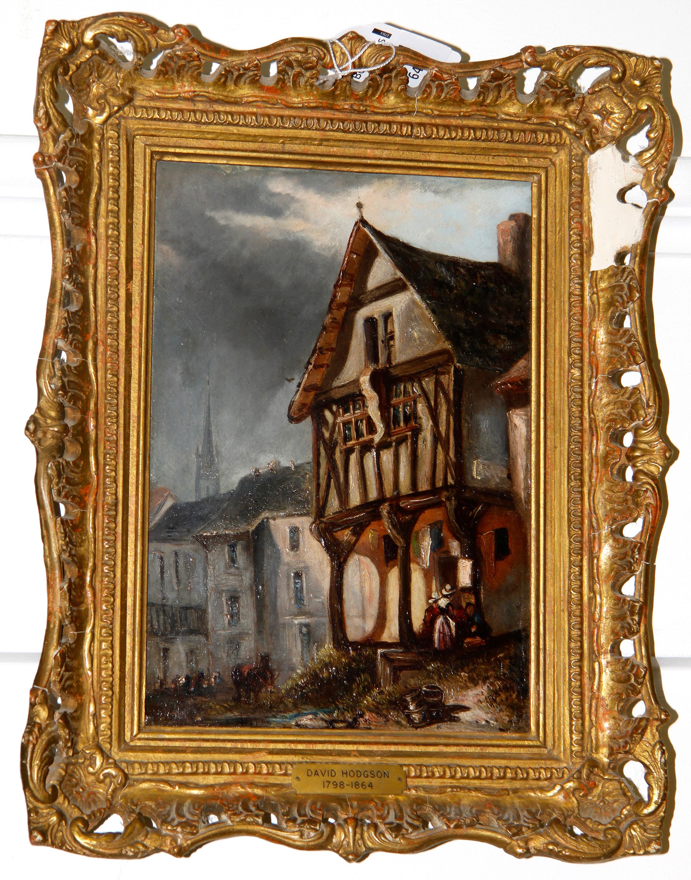 Bonhams : Circle of David Hodgson (British, 1798-1864) Street scene ...
