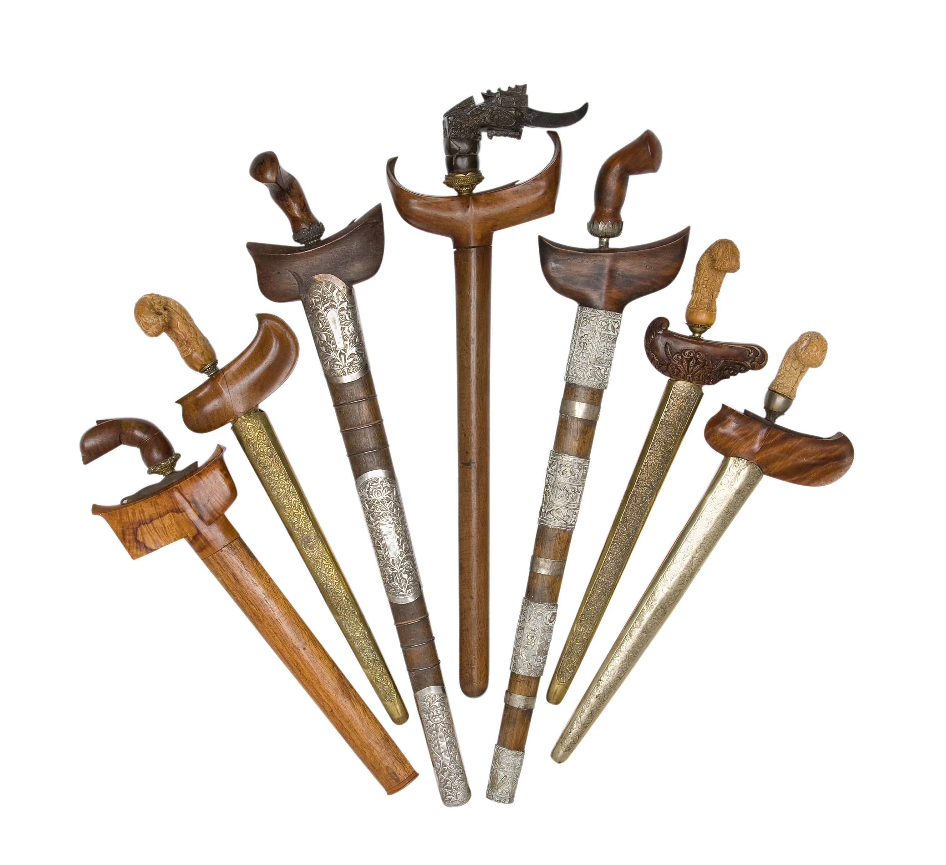 Bonhams : Two Javanese Kris, Five Sumatran Kris, And A Moro Klewang