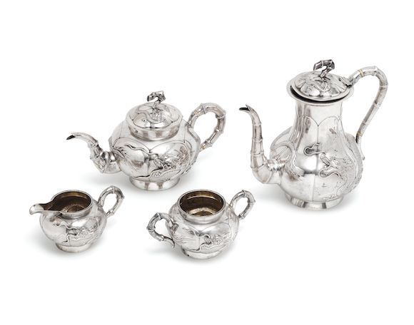 Bonhams : A late-19th / early-20th century Chinese export four-piece ...