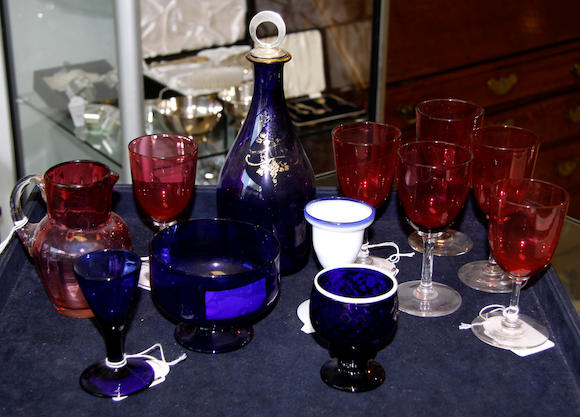 Bonhams A Group Of Coloured Glassware