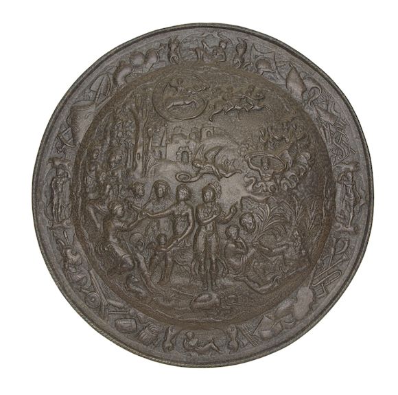 Bonhams : Two Decorative Circular Cast-Iron Shields In Italian ...