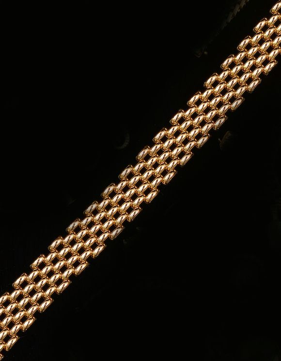 Bonhams : A 9ct gold collarette necklace,