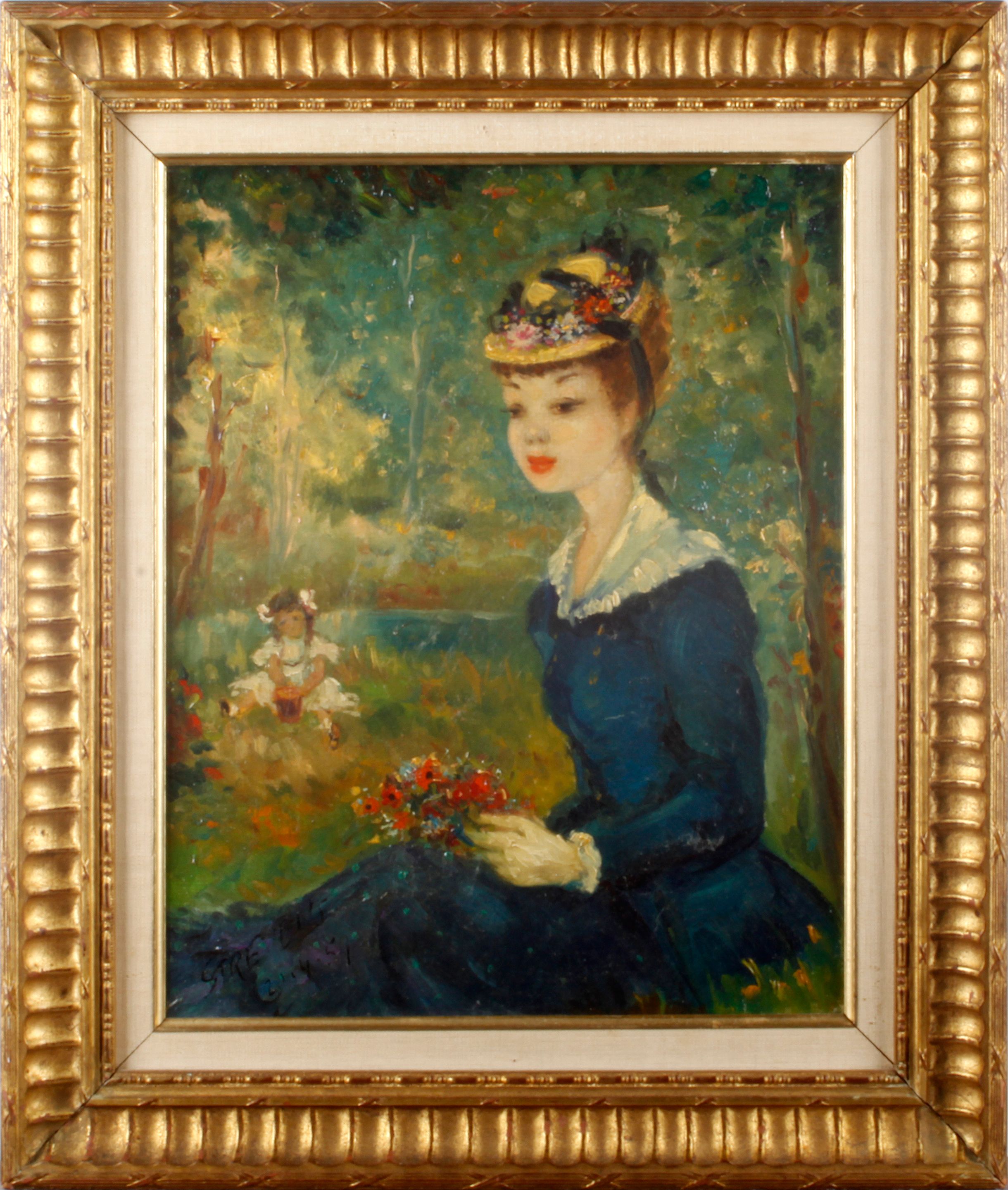 Bonhams : John Strevens (British, 1902-1990) Portrait of a girl seated ...