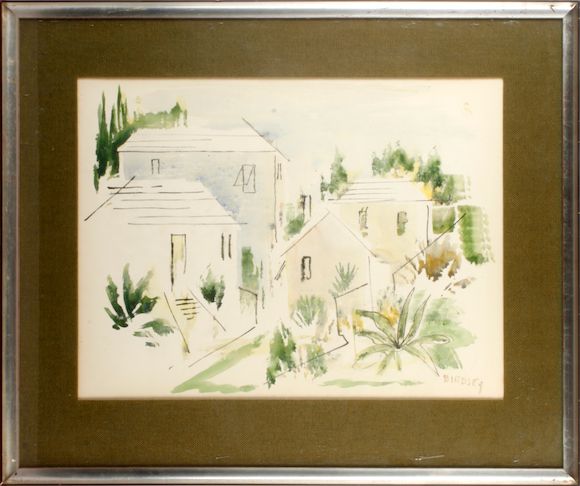 Bonhams : Alfred Birdsey (American, 1912-1996) A Sailing Scene; Houses ...