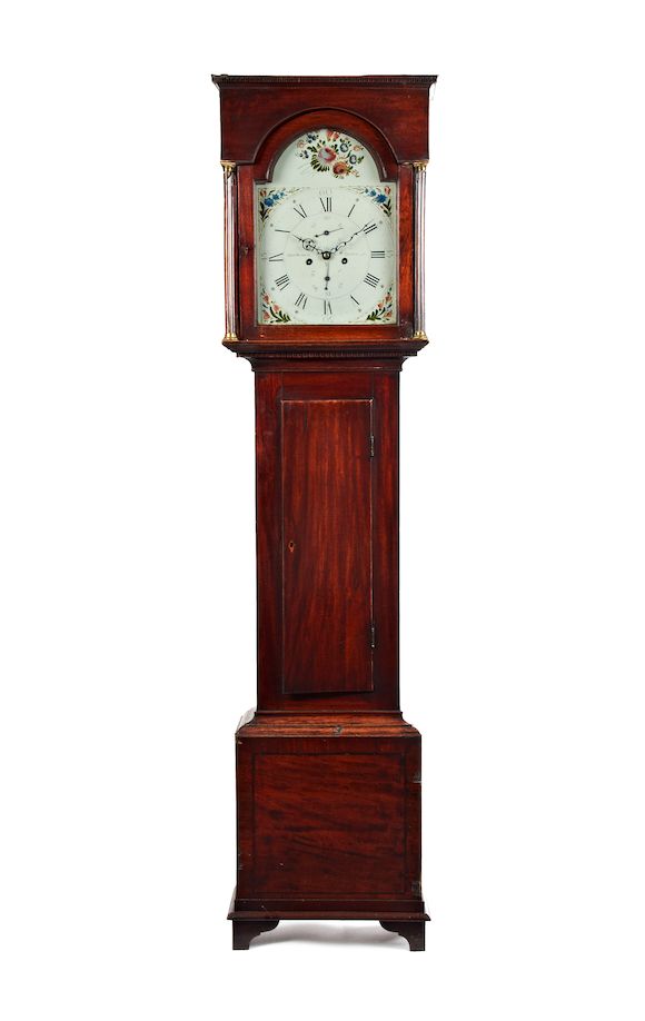 Bonhams : A 19th century Scottish painted dial 8-day mahogany longcase ...