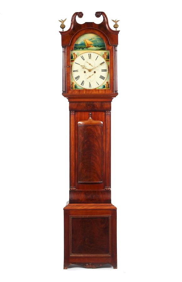 Bonhams : A Scottish 19th century figured mahogany 8 day longcase clock ...