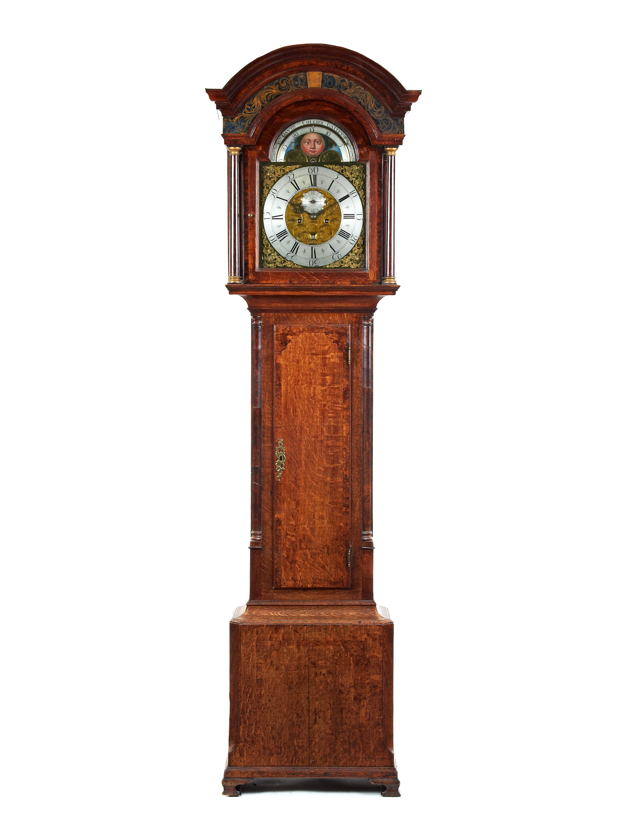 Bonhams : A good 18th century crossbanded oak 8 day longcase clock ...