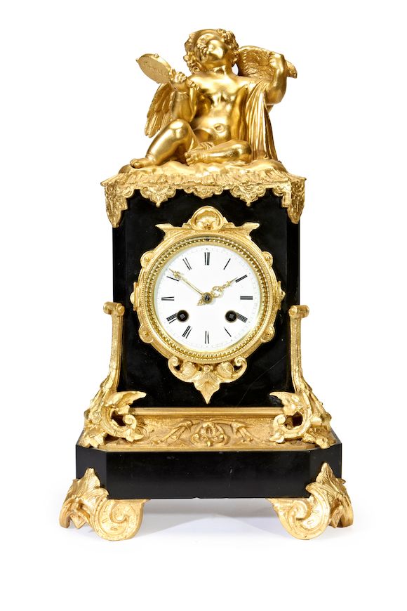 Bonhams : A third quarter 19th century French gilt bronze and black ...