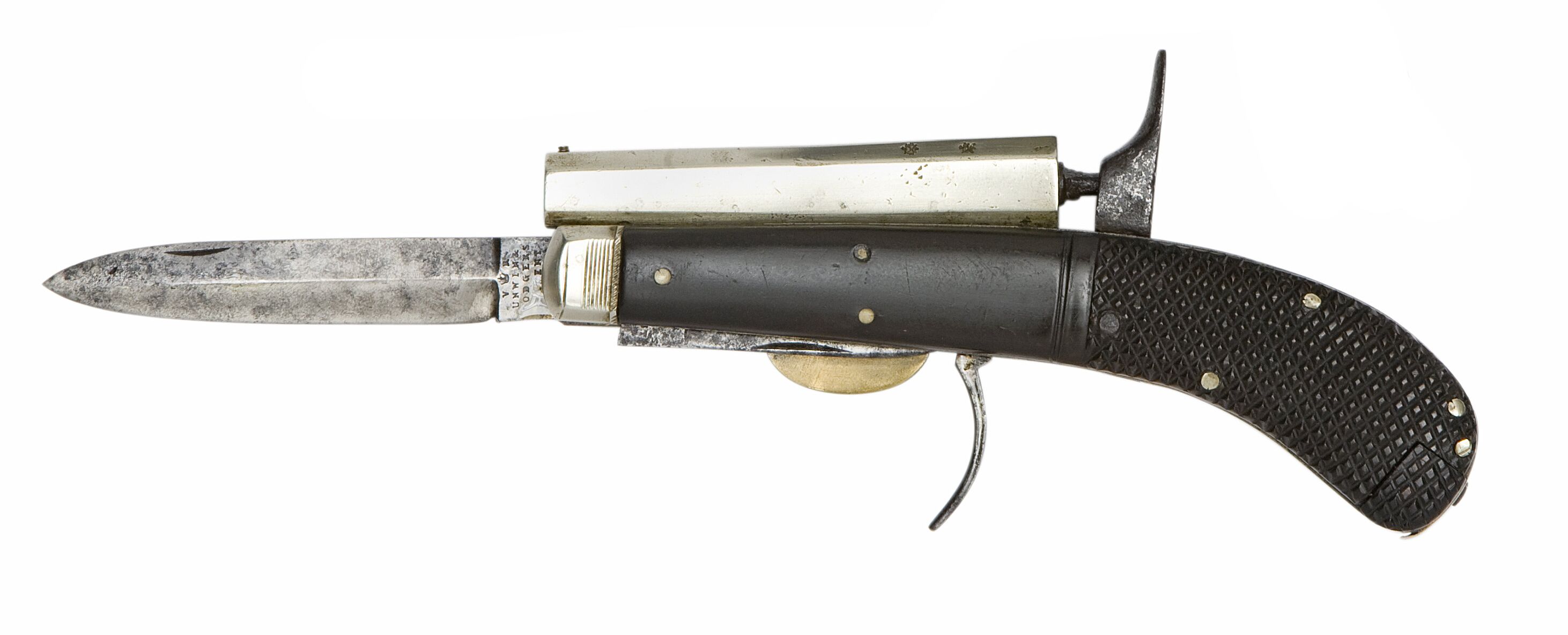 Bonhams : An Unwin & Rogers Percussion Knife-Pistol