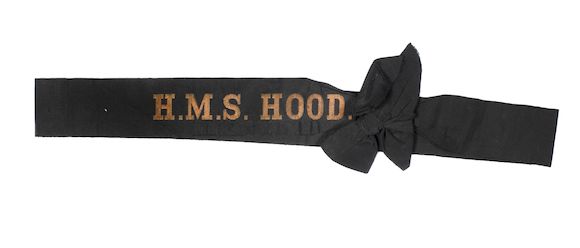 Bonhams : A Seaman's Cap Tally, HMS Hood 1941,