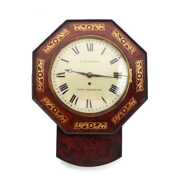Bonhams : A Regency brass inlaid and figured mahogany drop dial wall ...
