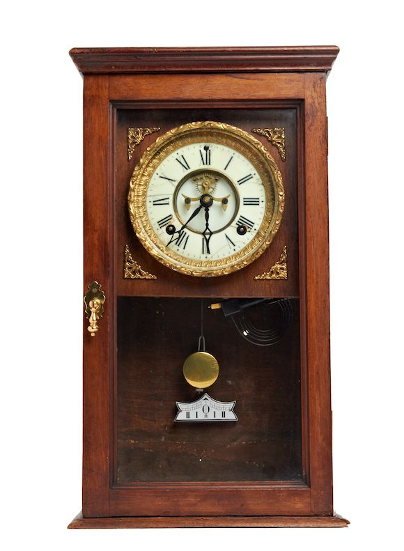 Bonhams : A late 19th century mahogany French table regulator with open ...