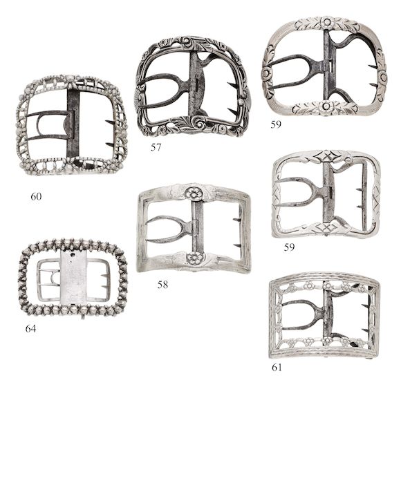 Bonhams : A pair of George III silver shoe buckles lion passant only ...