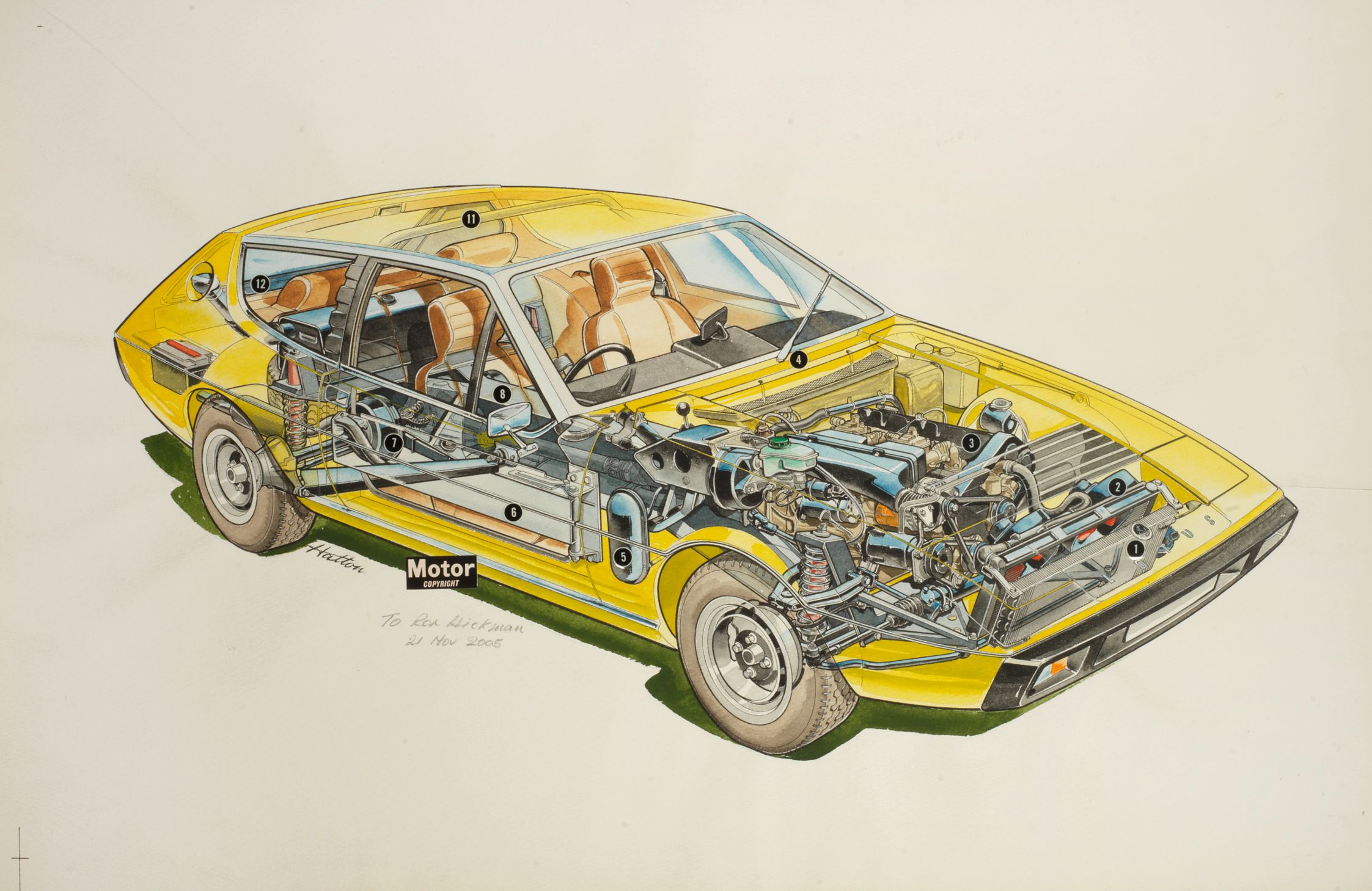 Bonhams Cars : Brian Hatton, '1974 Lotus M50 Elite', a colour cutaway ...
