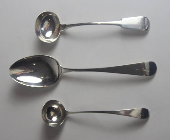 Bonhams : Two silver toddy ladles and a silver tablespoon the ...