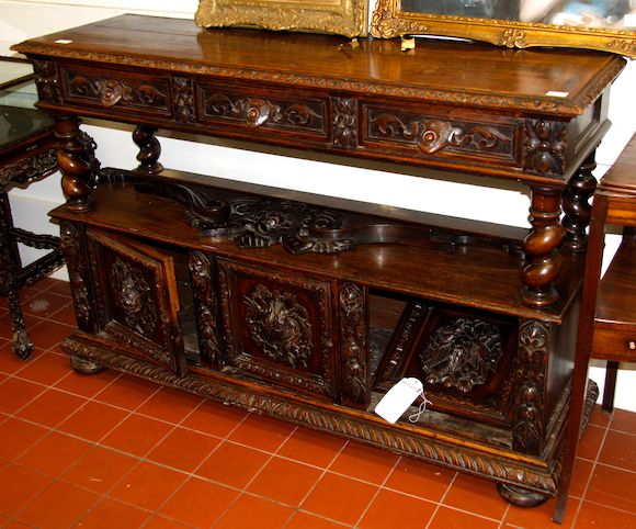 Bonhams : A Flemish oak Neo-Gothic buffet,