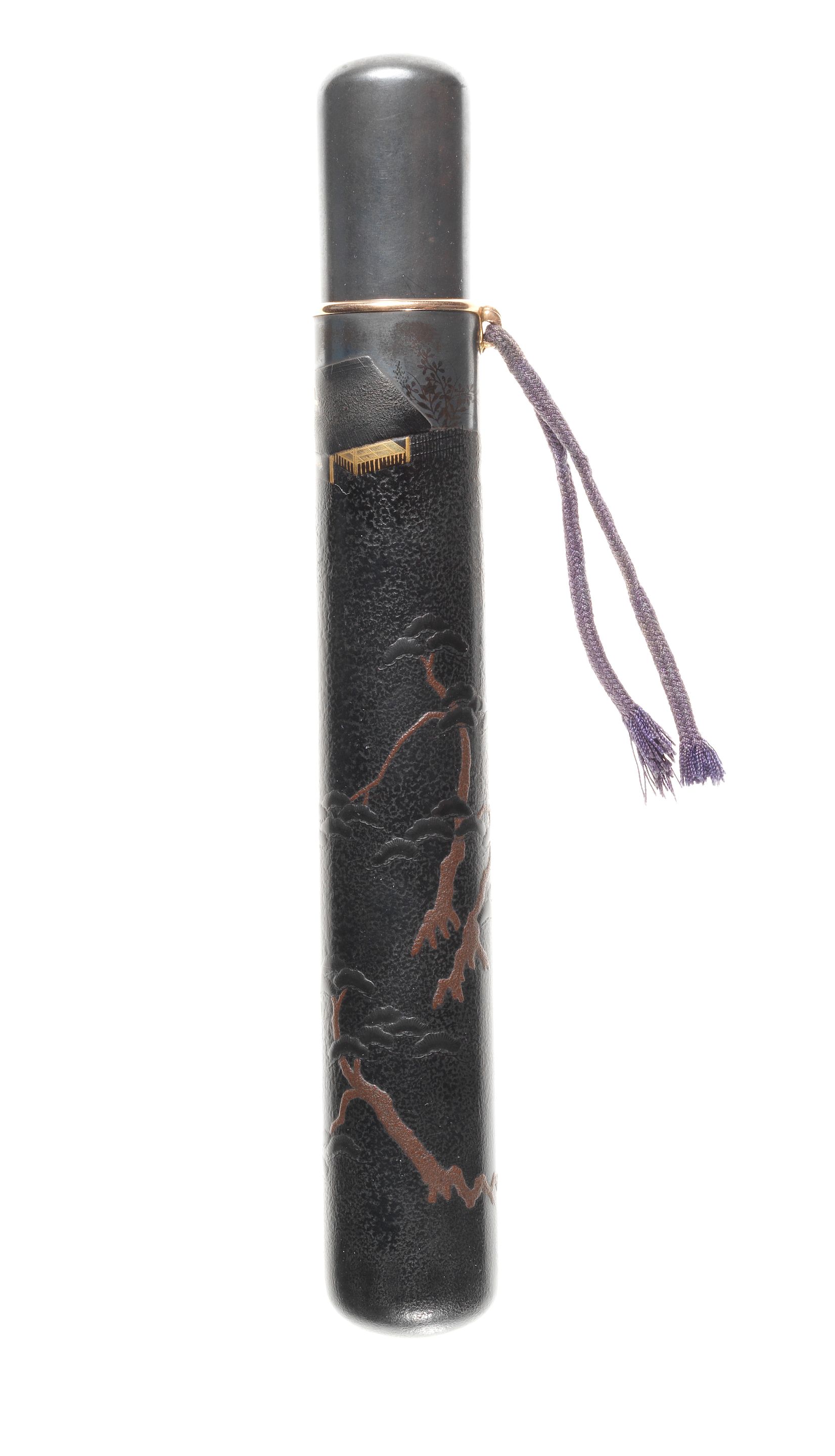 Bonhams : A black lacquer kiseruzutsu (pipe case) By Ikeda Taishin ...
