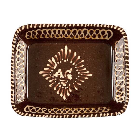 Bonhams : Two rectangular slipware dishes 19th century, probably Scottish,