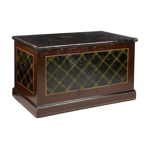 Bonhams : An Edwardian tartan painted kist